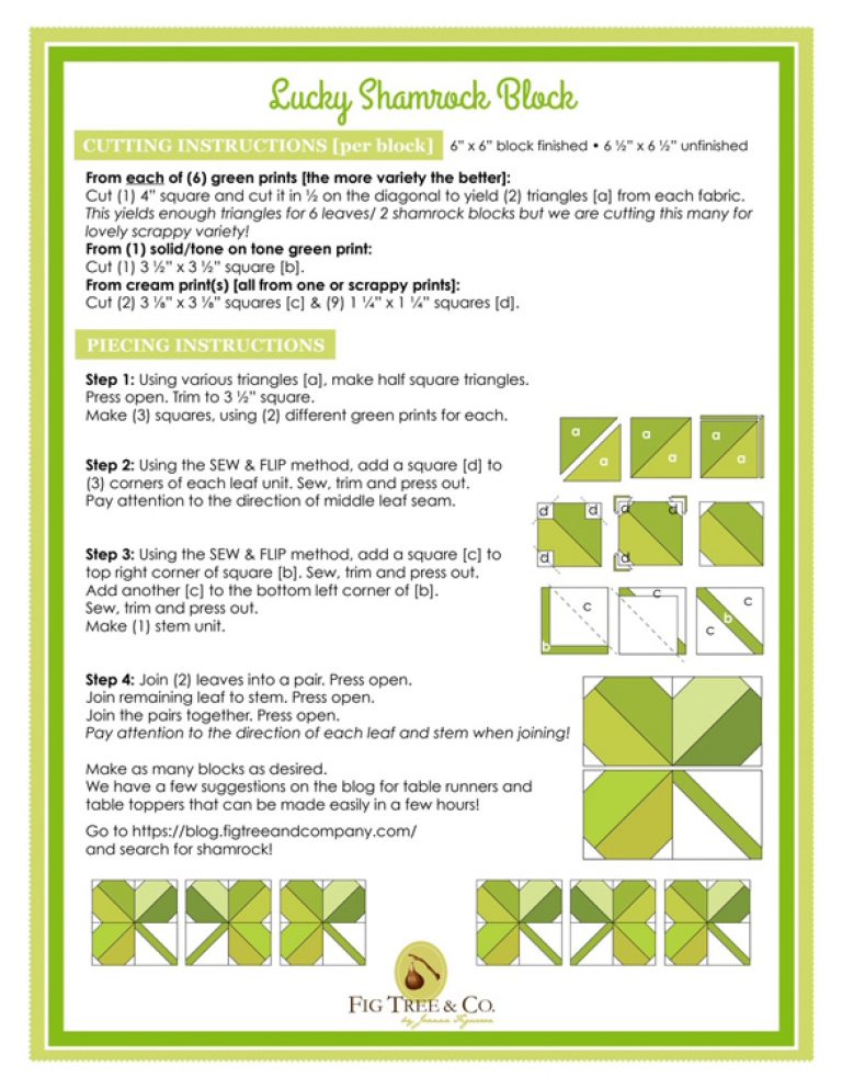 ST. PATRICK’S DAY FREEBIE: LUCKY SHAMROCK | Fresh Figs